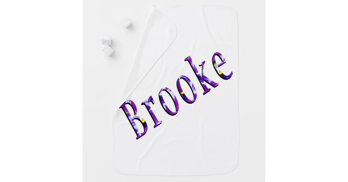 Purple Floral Brooke Name Logo, Receiving Blanket | Zazzle