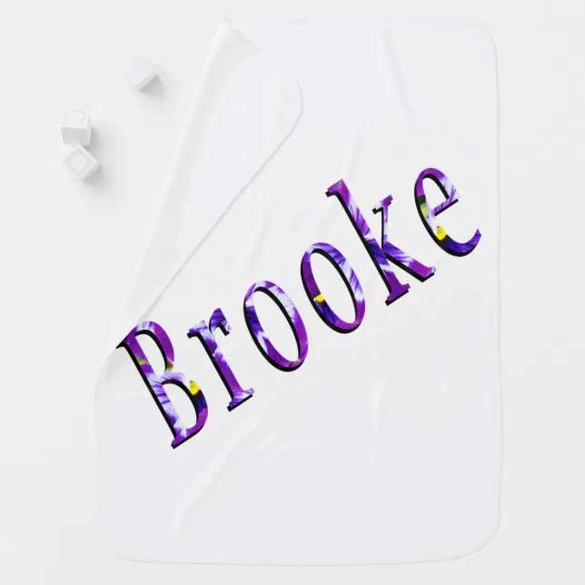 Purple Floral Brooke Name Logo, Receiving Blanket | Zazzle