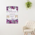 Purple Floral Brunch and Bubbly Welcome Sign Board | Zazzle