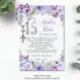 Purple Floral Butterflies Quinceañera Prayer Card | Zazzle