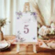 Purple Floral | Butterfly Table Number | Zazzle