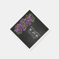 purple floral chalkboard wedding paper napkins | Zazzle