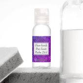 Purple | Floral | CLEAN HANDS PURE HEART | Custom Hand Sanitizer | Zazzle