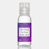 Purple | Floral | CLEAN HANDS PURE HEART | Custom Hand Sanitizer | Zazzle