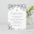 Purple Floral Confirmation Invitation | Zazzle