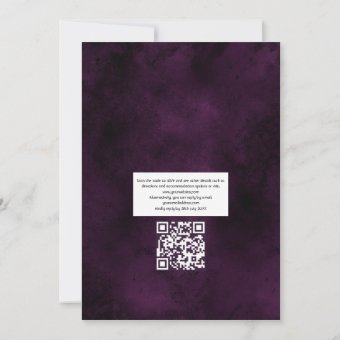 Purple Floral Gothic Wedding QR Code Invitation | Zazzle