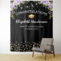 Purple Floral Graduation Photo Backdrop | Zazzle