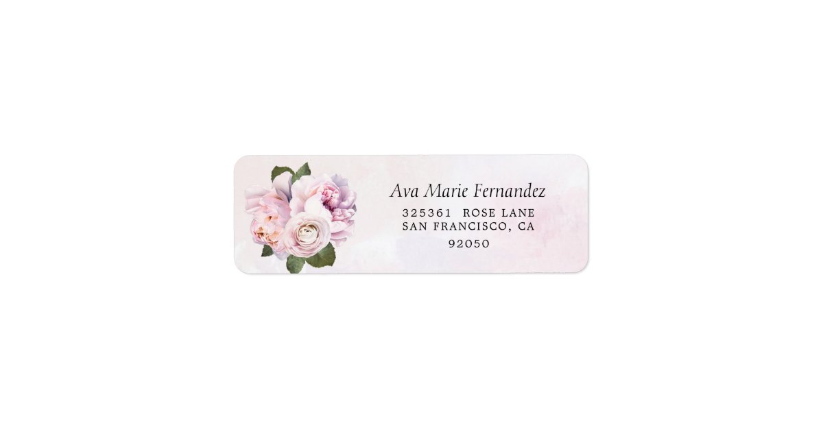 Purple Floral Invitation Return Address Label | Zazzle