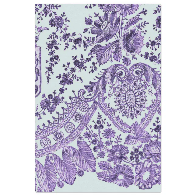 Purple Floral Lace Pattern Tissue Paper | Zazzle