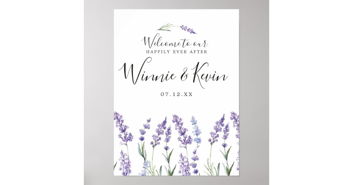 Purple Floral, Lavender Wedding Poster | Zazzle