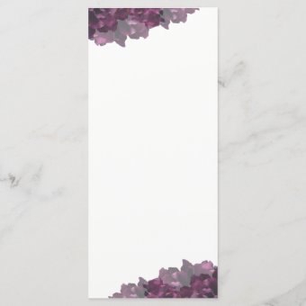 Purple Floral Menu | Zazzle