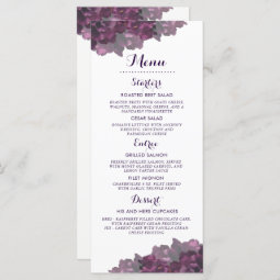 Purple Floral Menu | Zazzle