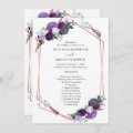 Purple Floral Modern Wedding Program | Zazzle