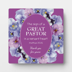 Purple Floral Pastor Appreciation Plaque | Zazzle