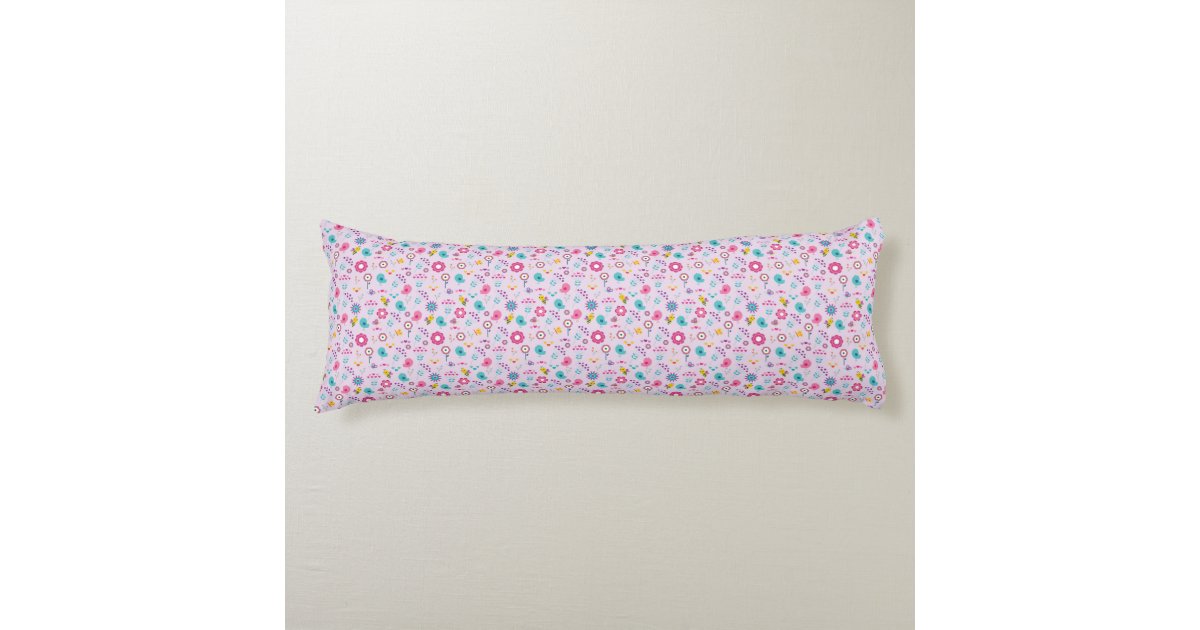 Purple Floral Pattern Cute Pastel Body Pillow | Zazzle