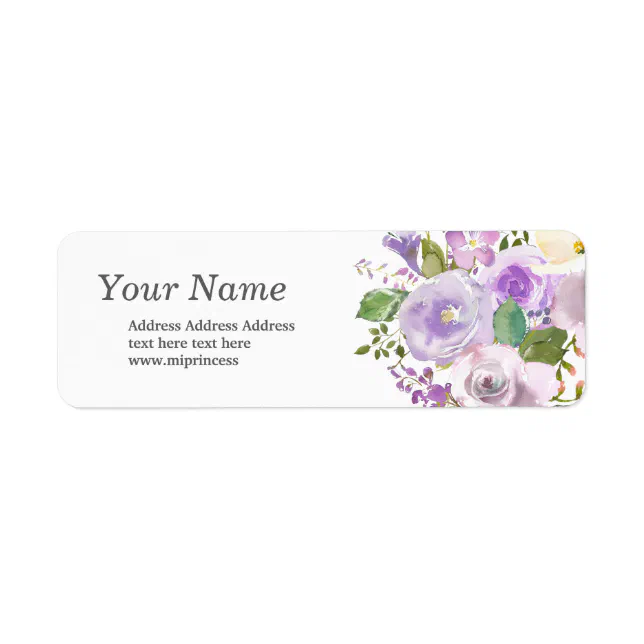 purple floral return address stickers | Zazzle