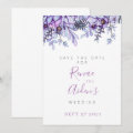 Purple Floral Save the date card | Zazzle