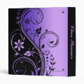 Purple Floral Scroll Teachers Class Planner Binder | Zazzle