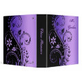 Purple Floral Scroll Teachers Class Planner Binder | Zazzle