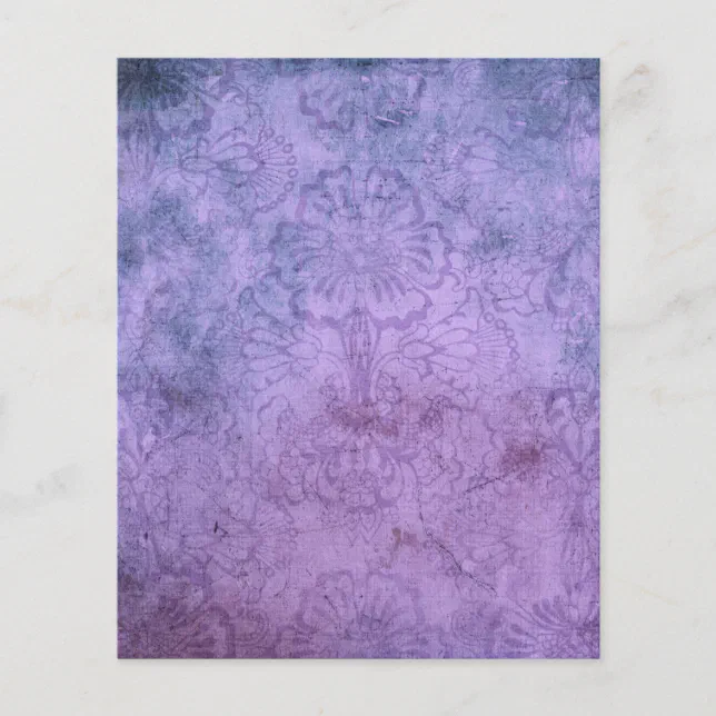 Purple Floral Shabby Scrapbook Paper | Zazzle