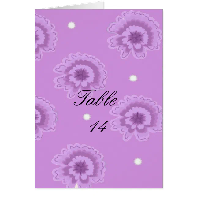 Purple Floral Table Seating Card | Zazzle