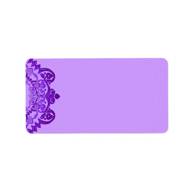 Purple Floral Vintage Art Blank Address Labels | Zazzle