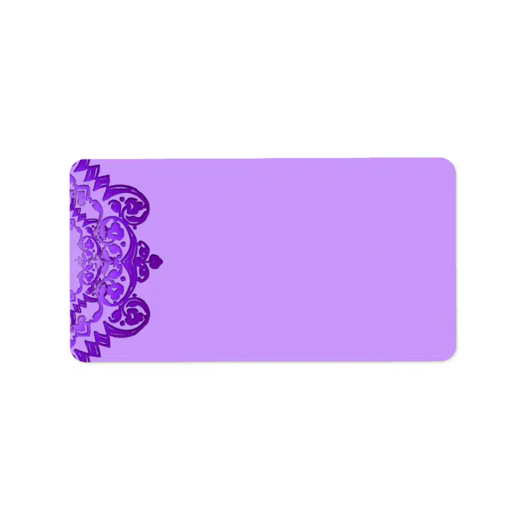Purple Floral Vintage Art Blank Address Labels | Zazzle