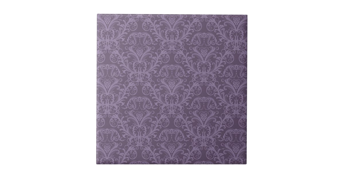 Purple floral wallpaper 2 ceramic tile | Zazzle