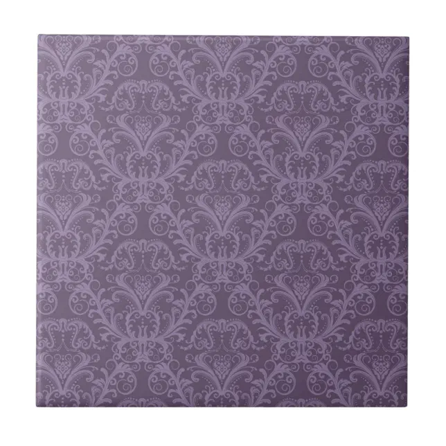 Purple floral wallpaper 2 ceramic tile | Zazzle
