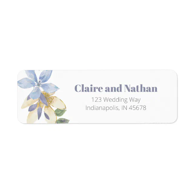 Purple Floral Watercolor Return Address Label | Zazzle