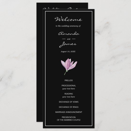 Purple Floral Wedding Ceremony Program | Zazzle.com