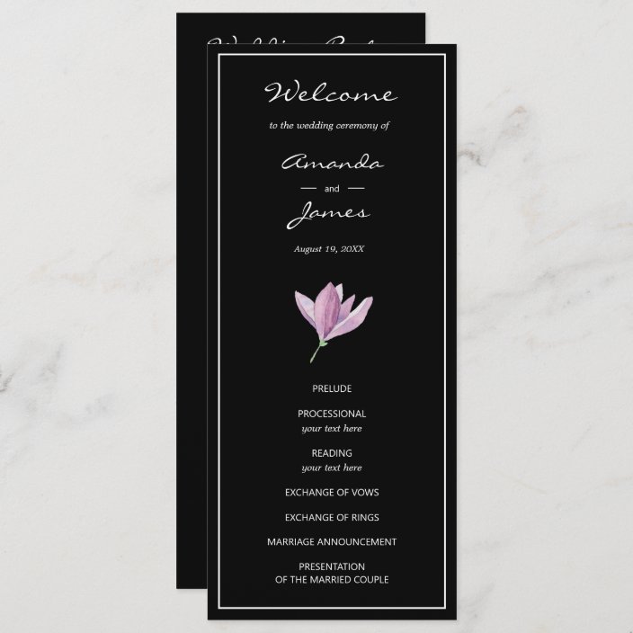 Purple Floral Wedding Ceremony Program | Zazzle.com