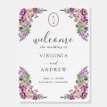 Purple Floral Welcome Sign | Zazzle
