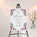 Purple Floral Welcome Sign | Zazzle