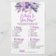 Purple Floral What's In Purse Bridal Shower Game Stationery | Zazzle