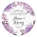 Purple Floral Wreath Wedding Sticker | Zazzle