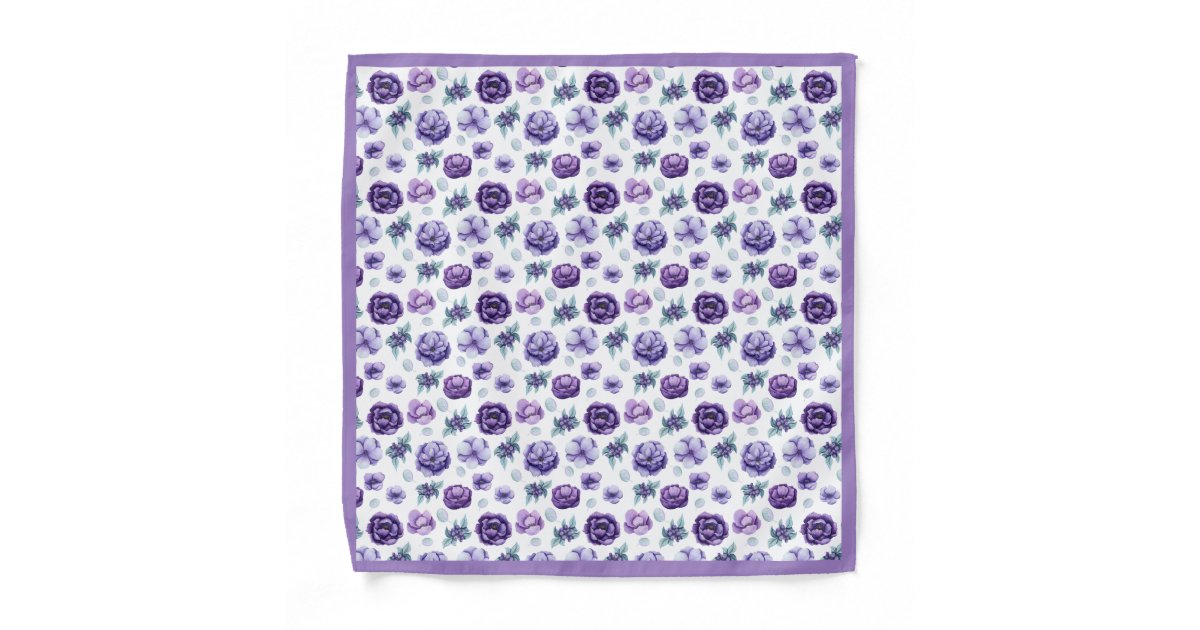 Purple Florals Bandana | Zazzle