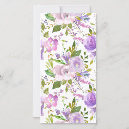 Purple Florals Watercolor Individual Table Cards | Zazzle