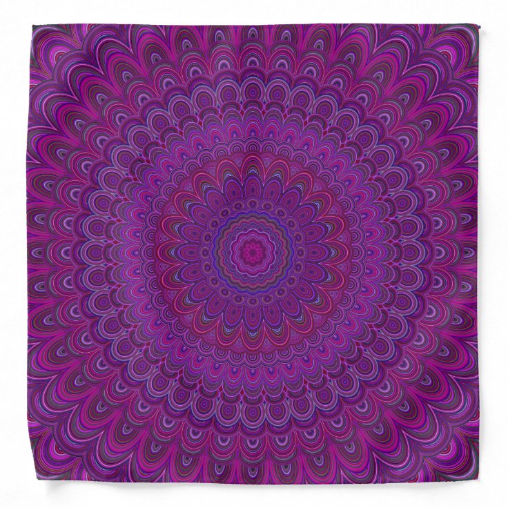 Purple flower mandala bandana | Zazzle