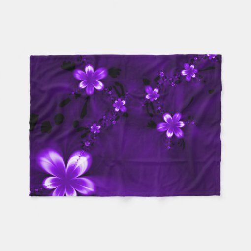 Purple Flowers Fleece Blanket | Zazzle
