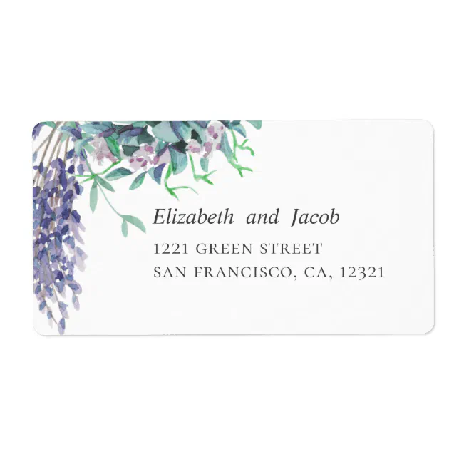 Purple flowers. Garden floral. Lavender address Label | Zazzle