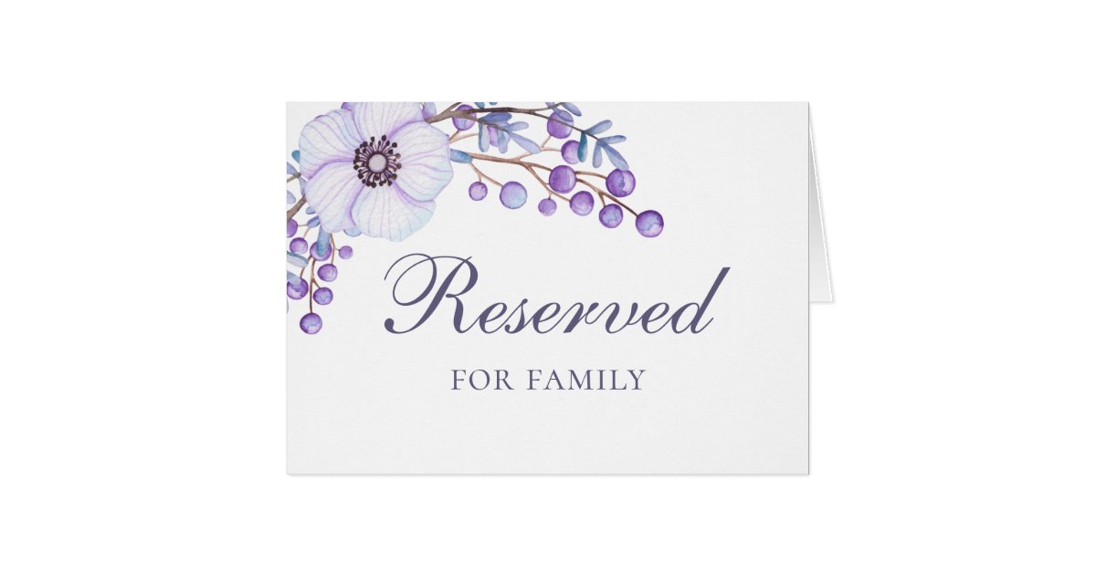 Purple flowers. Garden wedding reserved sign | Zazzle