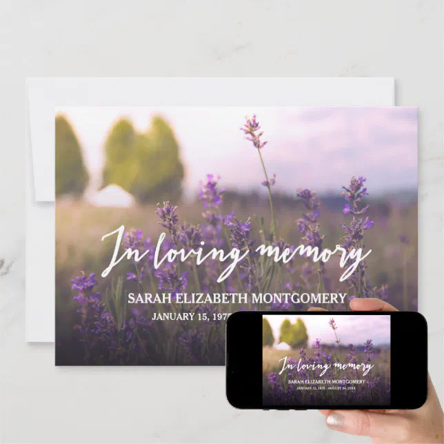Purple Flowers | In Loving Memory Invitation | Zazzle