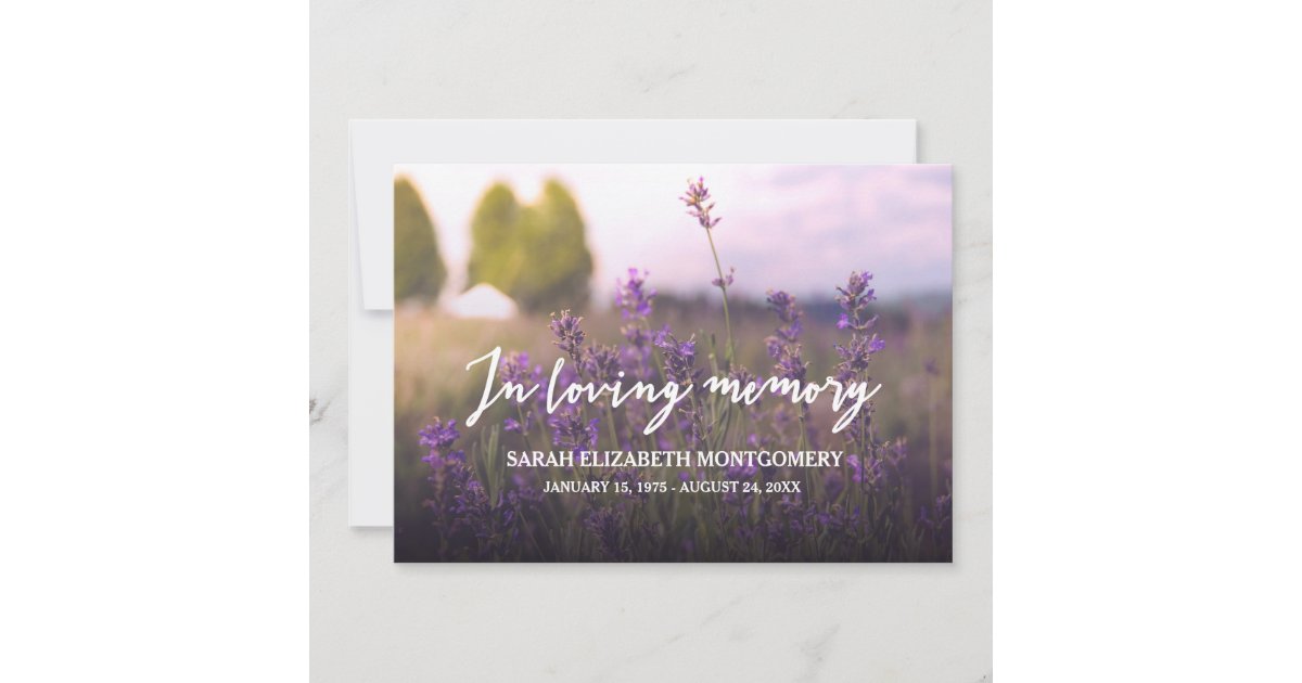 Purple Flowers | In Loving Memory Invitation | Zazzle