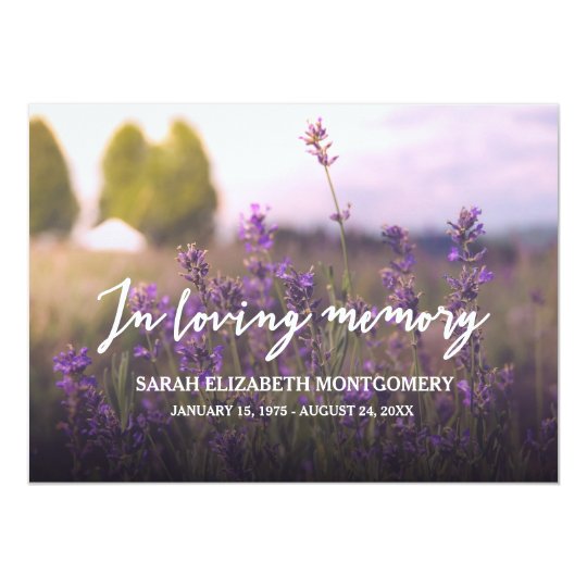 Purple Flowers | In Loving Memory Invitation | Zazzle.com
