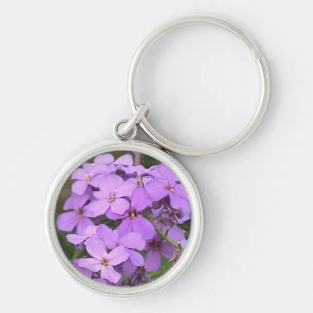 Purple Flowers Keychain | Zazzle