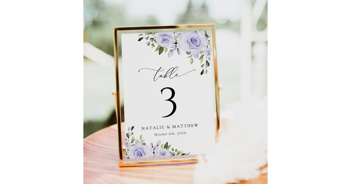 Purple Flowers, Lilac Flowers, Boho, Table Numbers | Zazzle
