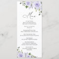 Purple Flowers, Lilac Flowers, Floral Wedding Menu | Zazzle