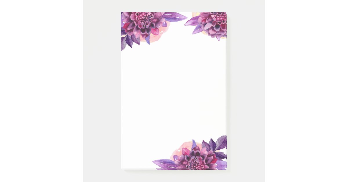 Purple flowers notes. Watercolor lilac floral Post-it Notes | Zazzle