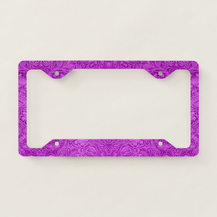 Purple flowers pattern license plate frame | Zazzle.com